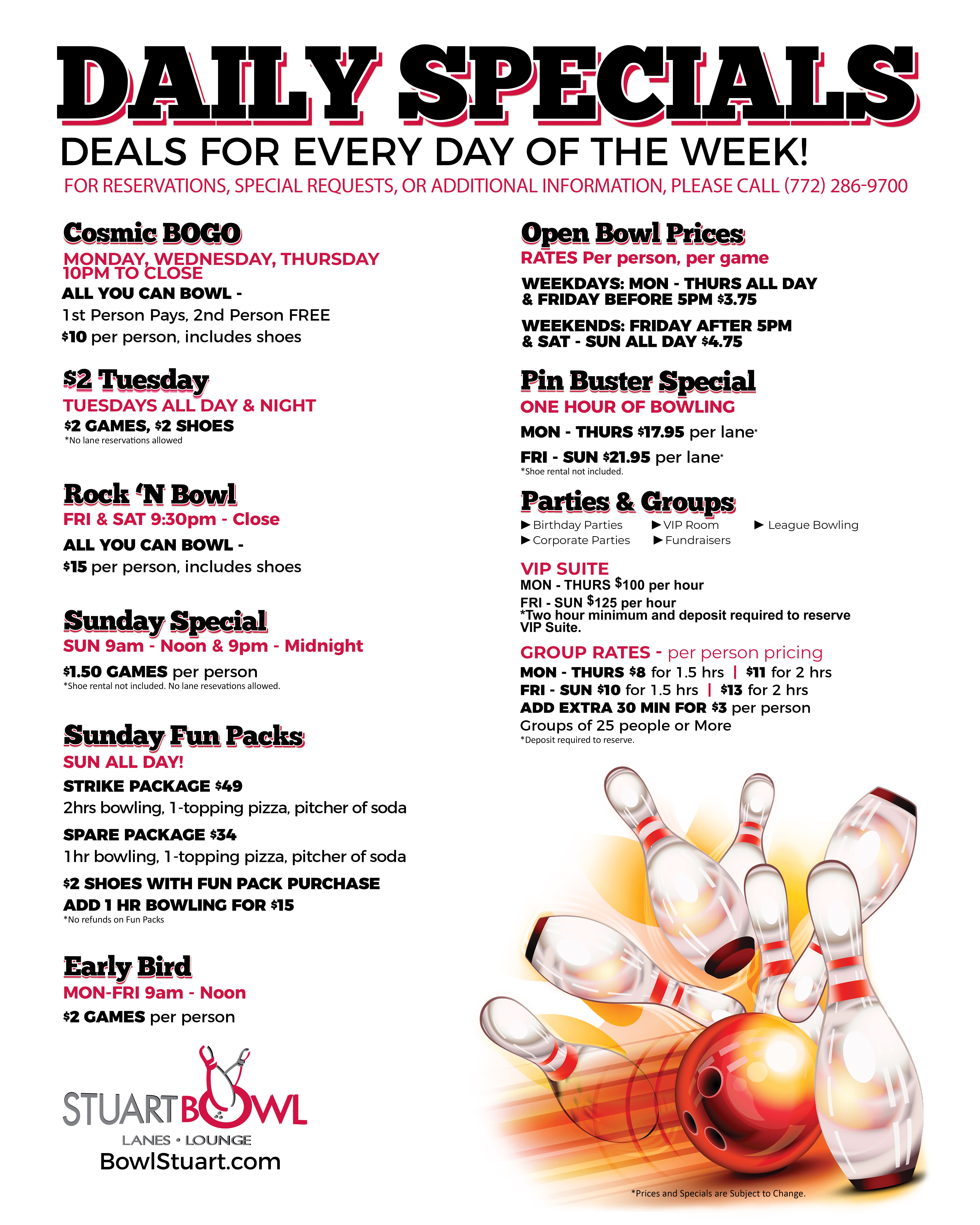 Discounts | Specials | Bowling | Stuart Bowl | Stuart FL